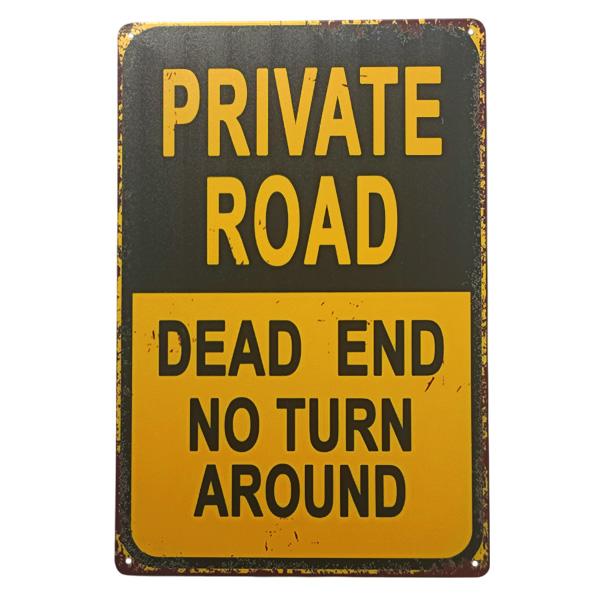 【商品詳細】"PRIVATE ROAD.DEAD END NO TURN AROUND" 私道 行き止まり 転回禁止 ヴィンテージ加工サインまるでアメリカの田舎道にあるかのような、ノスタルジックな雰囲気を再現した私道規制の警告サインです。「...