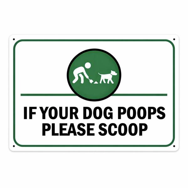【商品詳細】「IF YOUR DOG POOPS PLEASE SCOOP」と犬のフンを拾うようにと書かれた看板です！UV印刷加工で、屋外での耐久性が高い商品です！道路前の自宅の塀や、店舗前などオススメなアイテムです！【商品仕様】・サイズ(...