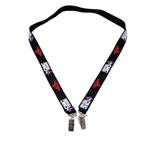 「CMC TRIGGERS」「 SANTAN TACTICAL」アメリカの銃器商社のロゴが描かれた、レアなネックストラップ！イベント時に使われるID取り付け用のストラップで、「SHOT SHOW 2019」にも使用された激レア品！ ミリタリ...