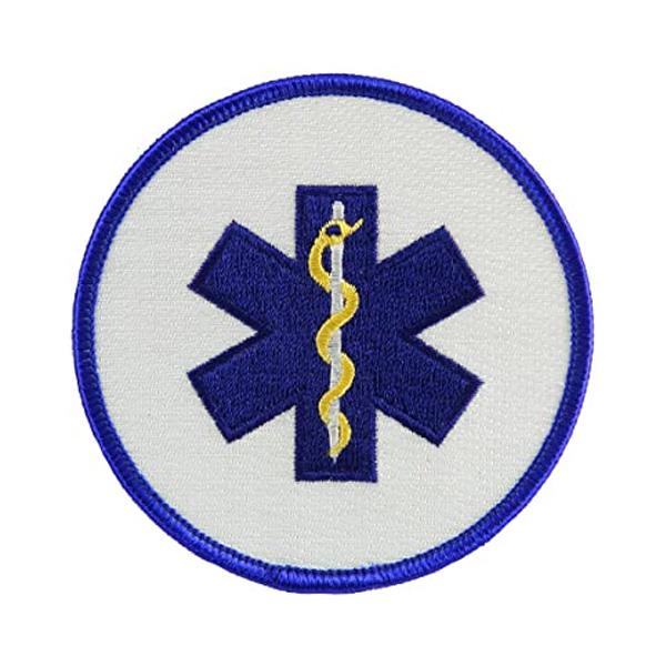 EMT EMS 救急医療 スターオブライフ アイロンパッチ 直径9cmアイロンがあれば誰でも簡単にアレンジが楽しめるアイロンパッチ（ワッペン）！ ジャケットや帽子、カバンなどのワンポイントに最適。 コスプレやサバゲーなど自分好みにご活用下さ...