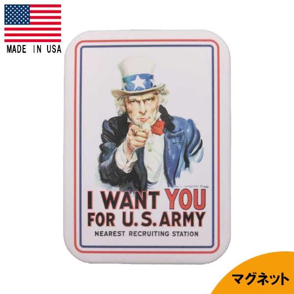 缶マグネット アンクル・サム "I Want You For U.S. Army" ブリキ 縦9cm×横6cm アメリカ製アンクル・サムがデザインされたブリキ缶マグネット！工具箱やスチールラック、冷蔵庫などお好きな場所にどうぞ！【商品詳細】...