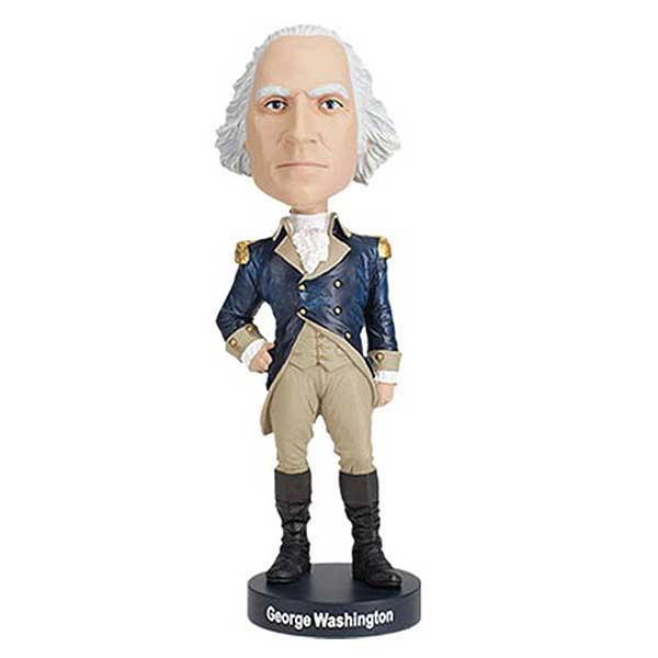 Royal Bobbles製のボブルヘッド、アメリカ合衆国の軍人、政治家、黒人奴隷農場主であり、同国の初代大統領である"ジョージ・ワシントン " です。・高さ：約21cm