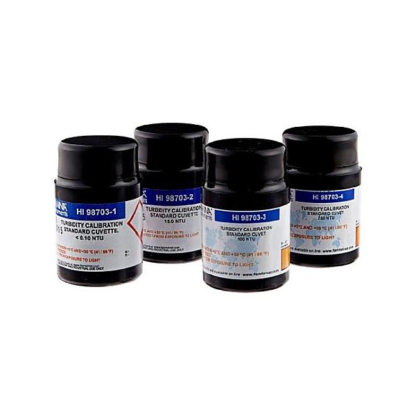 HI 98703用の標準液セットです。0.1、15、100、750NTUの標準液がセットになっています。