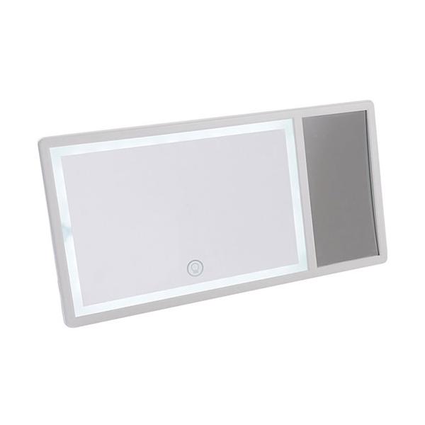 LEDライト付きで車内での化粧直しが快適に。拡大鏡もついたサンバイザーに取り付けるメイクミラー