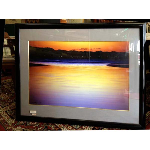 Hidekazu,M/A1/幻想の入り江（館山）/額付/オリジナルプリント南房総館山市の夕日に染まる湊川の入り江の写真（オリジナルプリント）です！パネルに貼り額装してあります。デジカメではなくポジフィルムにて撮影しフィルムスキャンして専門業...