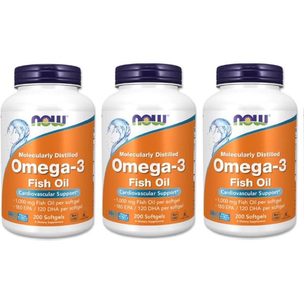 NOW オメガ3 フィッシュオイル 1000mg 200粒 ソフトジェル