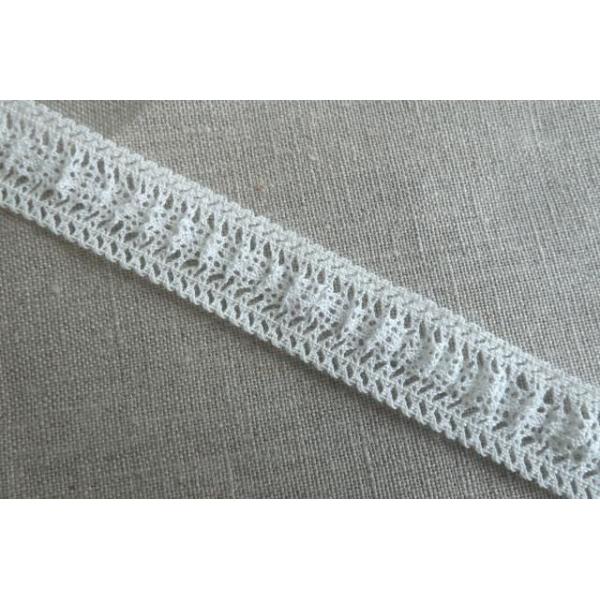 ストレッチの入ったカワイイフリルレースです☆薄手でかわいらしいフリルレース♪しっかり編み込んでおり、透け感もキレイに出ている当店人気商品ですとてもかわいいレースなので、洋服、小物や雑貨など用途も色々の当店オススメ商品です！【色】オフホワイト...