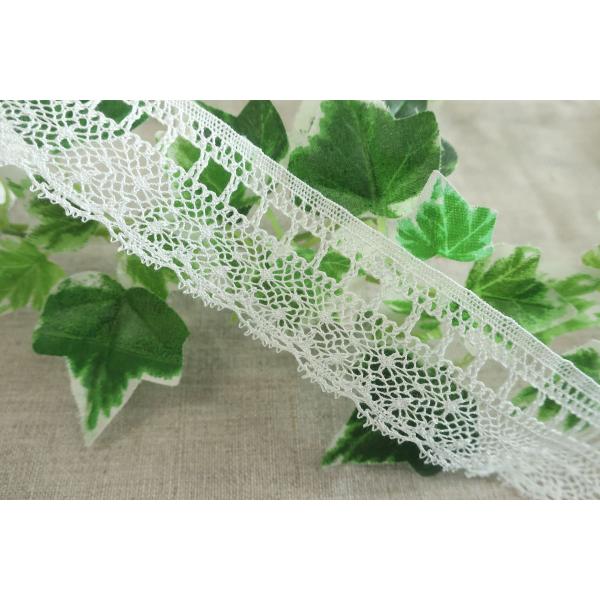 細番手糸を使用し、繊細に編み込まれています。一般的に市場で流通しているレースに比べ、薄く、軽く仕上がっており、リバーレースのような繊細な柄のデザインです。繊細な柄の中に透け感があるので、キレイなデザインに仕上がっております【素材】綿１００％...