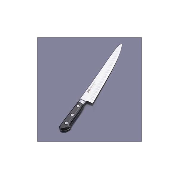 ●刃渡寸法:30cm●庖丁は両刃、右仕様となります。●※刀身の表にも裏にもシャープな凹加工。