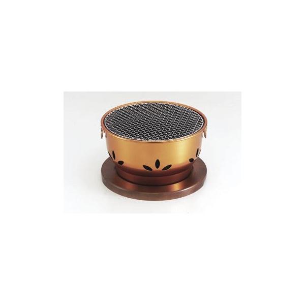 ●サイズ:φ300×H160●木台サイズ:250×250×H40●材質:外コンロ/アルミ、内コンロ/鋳鉄、敷台/天然木●水コンロ式で煙が少ないコンロです。