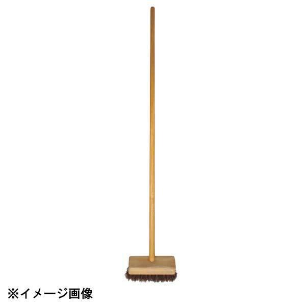 シンプルな木柄デッキブラシ●サイズ　外寸幅×全長：180×1140mm●材質：シダ　毛:パルミラファイバー　柄・頭:天然木●生産地：日本