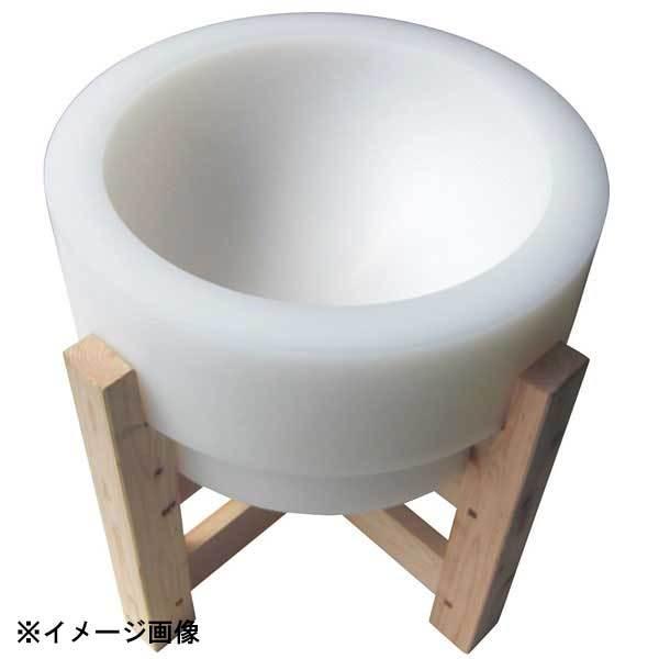 餅つきの定番●材質：ポリエチレン　台：天然木　　　　臼 外径：φ500×高さ250mm　内径：φ400×深さ180mm　　　木台セット時：高さ550mm●生産地：日本