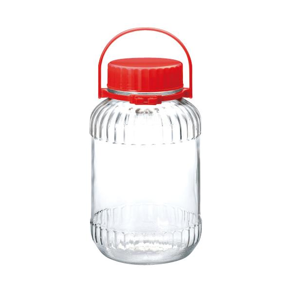 ●内ブタには便利な注ぎ口付。●耐熱ガラスではありません。熱湯・煮沸消毒はしないで下さい。●サイズ:φ110×H310mm●容量:5L●材質:本体/ソーダライムガラス、外ブタ・ハンドル・止め具/ポリプロピレン、内ブタ・リング/ポリエチレン●付...