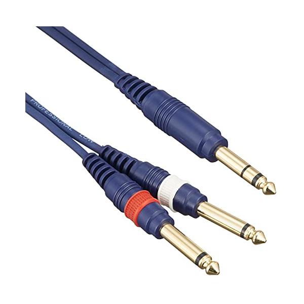 【商品概要】オーディオ変換用ケーブル (Phone ×2 - Stereo Phone)6.3mmモノラル標準プラグ×2 - 6.3mmステレオ標準プラグミキサー、アンプなどとシンセサイザー、MIDI音源等の接続に長さ:3mメーカー側の意匠...