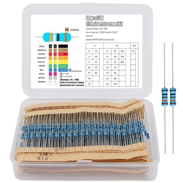 ◆ 当店は紙での領収書の発行は行っておりません◆ 初期不良は、1週間以内にご連絡下さい。それ以降の対応は出来ませんので、ご注意下さい。◆ 初期不良以外の故障は、メーカーにお問合せ下さい。【商品概要】【仕様】金属皮膜抵抗キット、定格1/4W、...