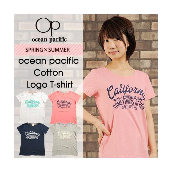 サイズ:Ladys M、Ladys L、Ladys XLカラー:ホワイト、ピンク、ネイビー、グレー素材:コットン100%、ソフト天竺（スラブ）ポイント:カルフォルニア発、サーフ系ブランドOcean Pacific。背中の「O」の部分には異素...