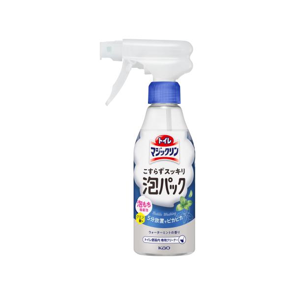 泡もちバツグンの吸着泡で便器をぐるっとおおうだけ。ほったらかして(5分以上放置)トイレピカピカ。スッキリとしたウォーターミントの香り。
