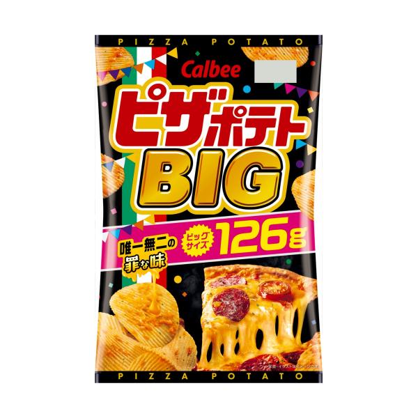 とろ〜りチーズがついた濃厚ピザ味のザクザク厚切りポテトチップスです。