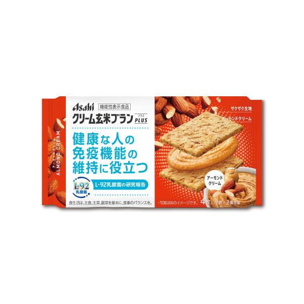 「小麦ブラン」と「玄米」を、おいしく食べやすくしたクリームサンドタイプの栄養調整食品です。