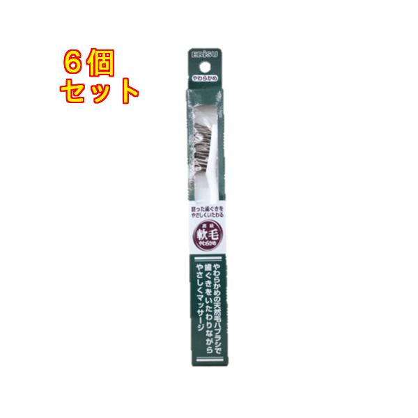 良質の輸入天然毛を使用しているので、柔らかく、弱った歯ぐきをやさしくマッサージ、やわらかめの天然毛ハブラシ。