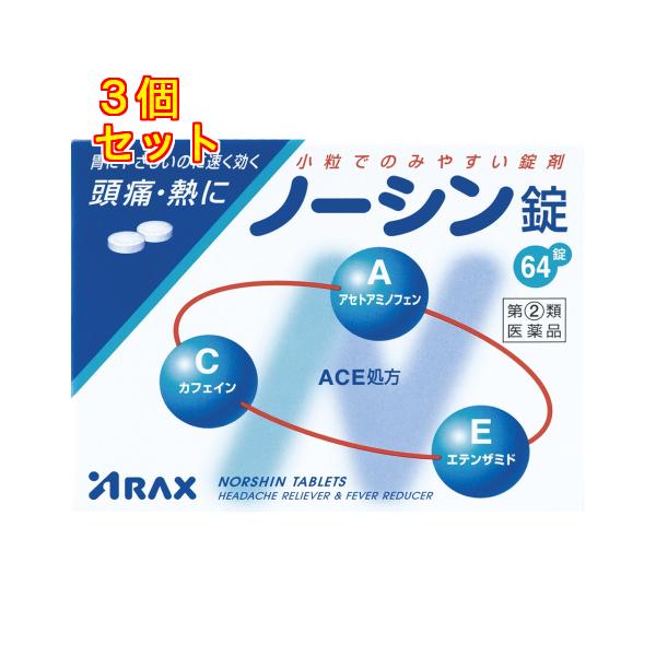 ACE処方の3つの有効成分（アセトアミノフェン，エテンザミド，カフェイン水和物）が協力的に作用して，頭痛などの痛みや熱によく効きます。