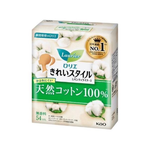 表面シートは天然コットン１００％でかぶれにくい。肌にやさしいパンティライナー。下着と肌のキレイを守って気持ちいい毎日へ。（無香料）