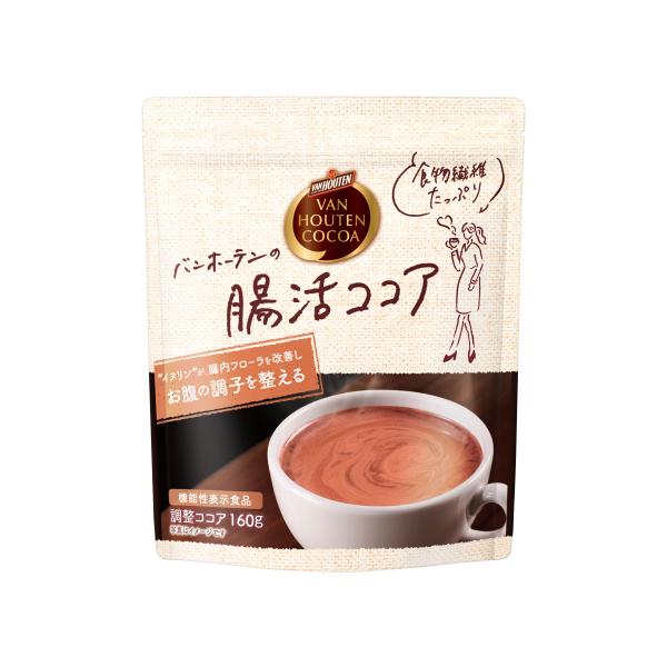 バンホーテン ピュアココアに、水溶性食物繊維イヌリンを配合した甘さ控えめで本格的な味わいのココアです。