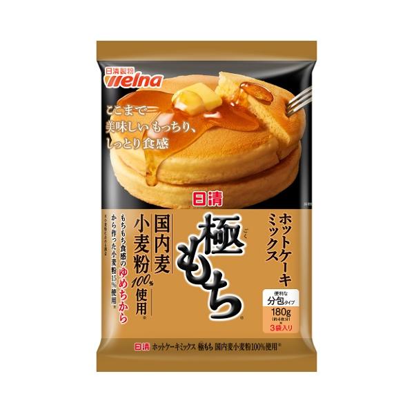 ミックス中の小麦粉は国内麦小麦粉100%使用(※)。そのうち「ゆめちから」から作った小麦粉を25%使用(※)でもちもち食感。(※)：ミックス中の小麦粉に占める割合