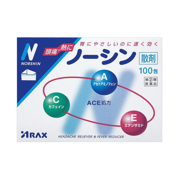 頭痛によく効く、3つの有効成分配合。胃にやさしいのに速く効く。眠くなる成分や習慣性のある成分は含まれていません。薬包紙で散剤がのみやすい。