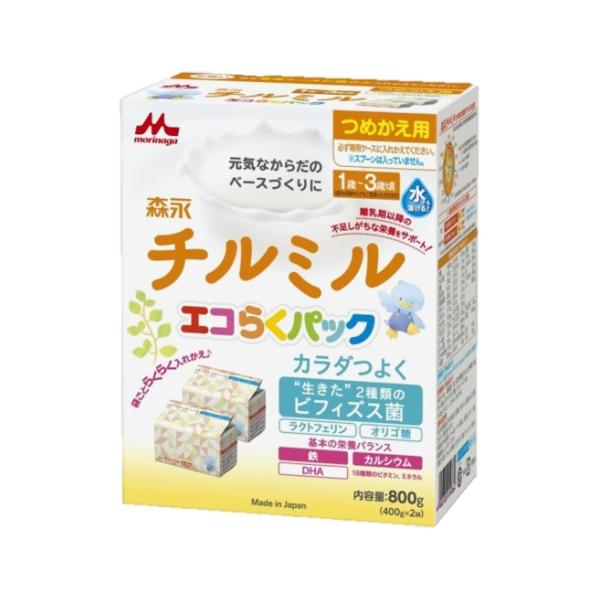 1-3歳頃の幼児期のお子さまに必要な鉄・カルシウム等の栄養素をバランスよく配合。「生きた」2種類の「ビフィズス菌」を新しく配合。