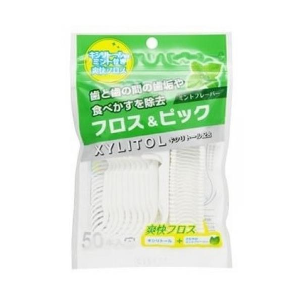 超極細のポリエチレン繊維を束ねたフロス(糸)が歯と歯のすき間に入り込み、歯ブラシではとどかない部分の汚れを簡単にかき出します。