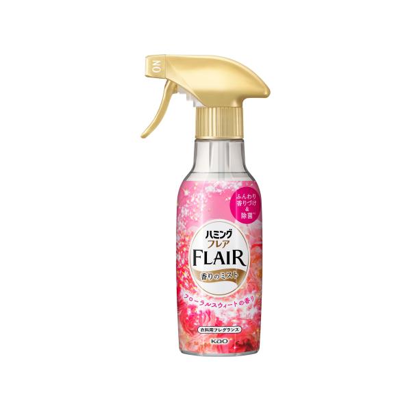 おでかけ前に、毎日は洗わない衣類にも、ふんわり香りづけ&amp;除菌。水分や汗を感じるたび、さらに香りがわきたつ。フローラルスウィートの香り。