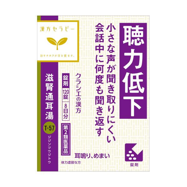 体力虚弱な方の聴力低下、耳鳴り、めまいに効果があります。