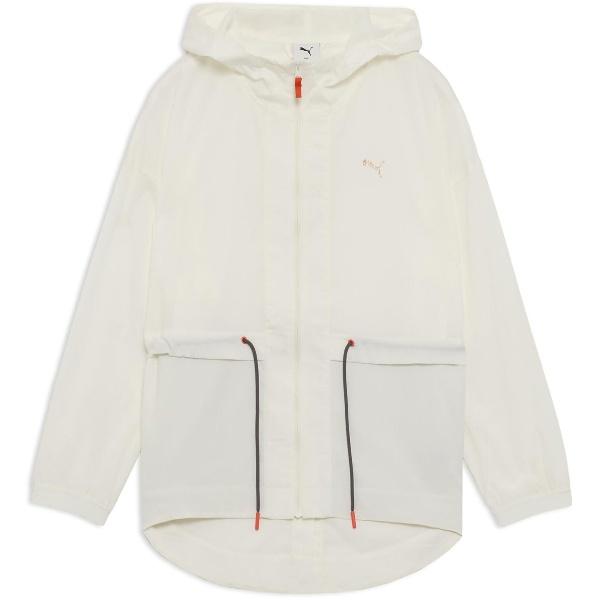 非常に軽量なシアサッカー素材でしわが目立ちにくく、程よい透け感を楽しみながらジムの行き帰りが楽しくなる一枚もののジャケットです。背面がドロップテールになっており、お尻が隠れる着丈。背面に程よく入ったスリットがお尻を隠しながらも女性らしいシル...