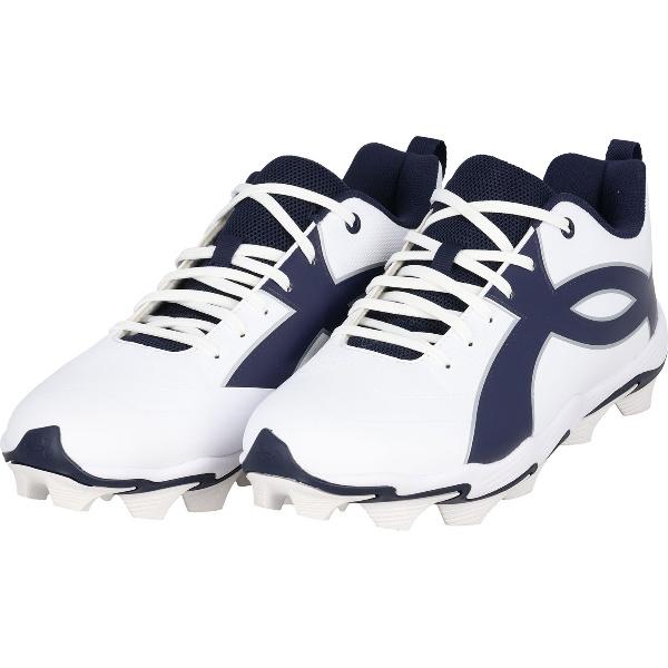 ラバー素材のアウトソールが足への負担を軽減。エントリーモデルではあるが、フィット感、クッション性に優れている。ラバーソールによりグランド外での移動でも使用できる。アッパー素材は1ピース構造で、より軽く快適な野球スパイク。◯スパイク甲材/合成...