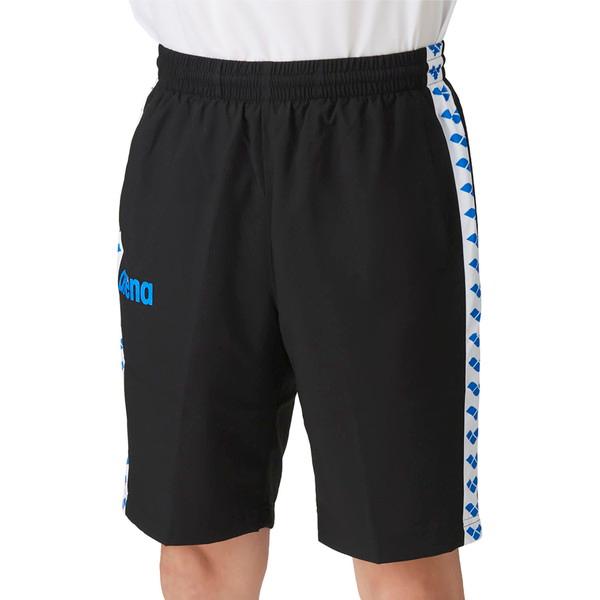 チーム用の布帛ハーフパンツです。フィットシルエットですっきり見えるパターンを採用しています。アリーナの定番ライン使用デザインです。◯トレーニングウェア素材：ARNウーブン原産国：中国【02703000000000000】【030013106...