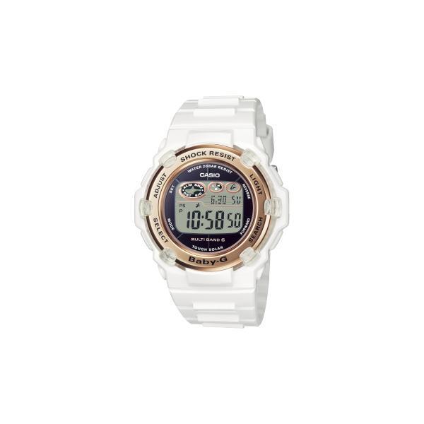 薄型ラウンドフェイスのデジタルモデルです。ホワイト×ゴールドでコーディネートを華やかに仕上げます。ホーム都市設定を変えるだけで日本国内はもとより、海外でも時刻を自動修正します。機能面では、世界6局の標準電波に対応しタフソーラーも搭載。更に2...