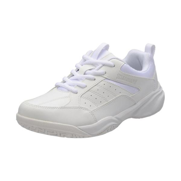 屋内トレーニングにおすすめのコートタイプ。サイズ： 22.5〜25.0cm（3E）アッパー： 合皮／ポリエステルソール： EVA＋ラバー機能： ノンマーキングアウトソール・カップインソール生産国： 中国小学校 中学校 白スニーカー 白靴 通...