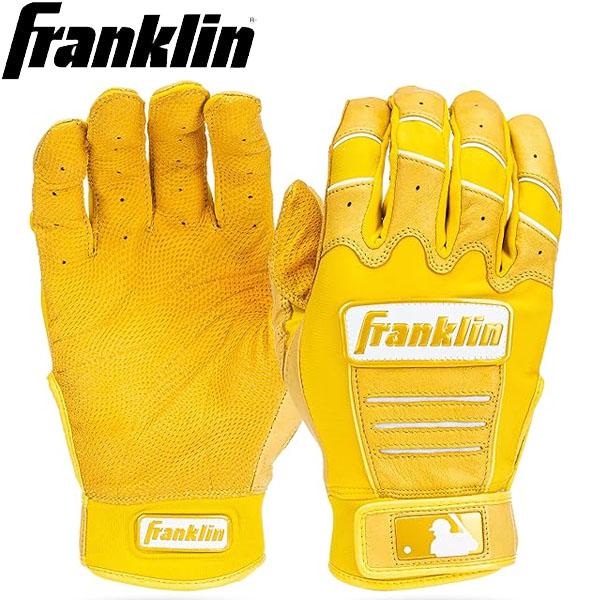 MLBプロが使用する最も人気のあるフランクリンのバッティンググローブ中で最も人気のある「CFX PRO」シリーズ手甲部の3本ラインの「テクトニックフィット」が、柔軟性を提供。掌はピタード社の最高級一枚革にデジタル型押しを施しどんな状況でも柔...