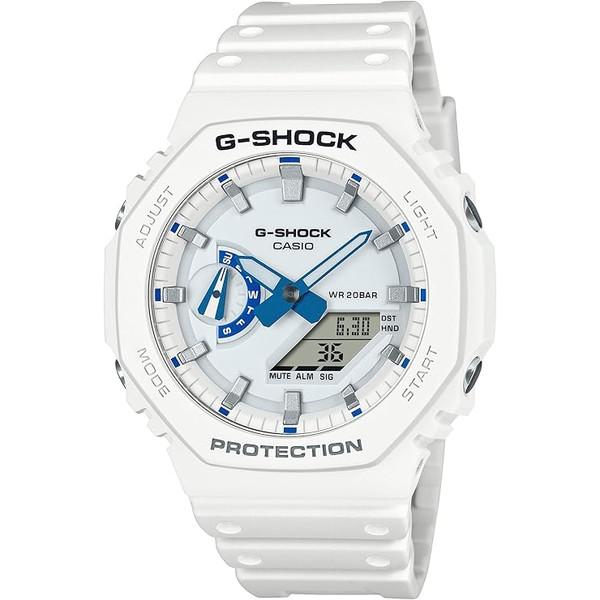 1983年の発売以来、飽くなき強さを求めて進化を続けるタフネスウオッチG-SHOCKから、人間の潜在能力を暗闇で光る蓄光パーツで表現した、HIDDEN GLOW SERIESです。夏の海をイメージしたホワイト＆ブルーのカラーリング、夜光虫が...