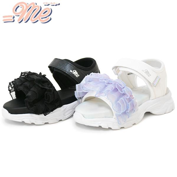 ティーンズブランド、イコールミー（＝Me）レース使いが可愛いカジュアルサンダルシンプルなデザインで合わせやすいマジックテープで脱ぎ履きラクラクぷくぷくシール付きアッパー素材：合成繊維底材：合成底ワイズ：表示なし(2E相当)軽量厚底中国【02...