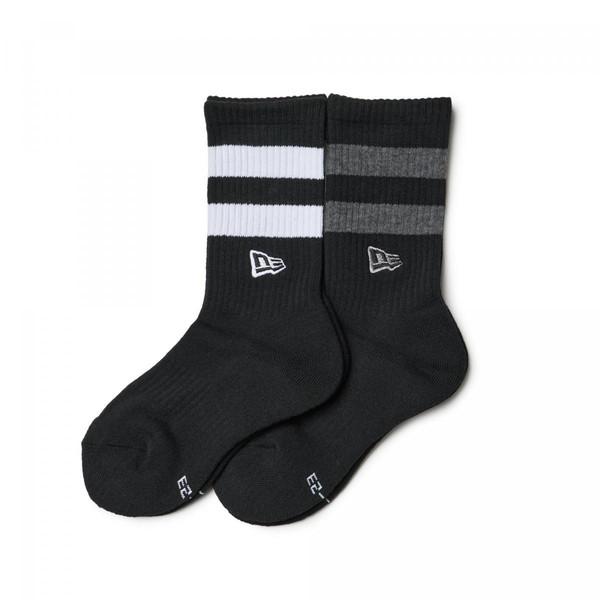 フラッグロゴをジャカードで表現した2ペアソックス。 ふくらはぎの真ん中にかかる程度の長さのクルータイプ。ユニセックスカラー：ブラック商品番号：14751650【02302000000000000】【03005050000000000】