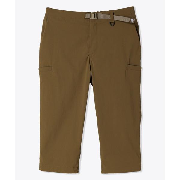 ノンストレスなはき心地が魅力の軽くてストレッチ性に優れたリップストップ素材のクロップドパンツ。小雨程度の雨を弾く、はっ水（撥水）機能「オムニシールド」に加えて、UV-A、UV-Bの強い紫外線からしっかりと肌を守る、サンプロテクション機能「オ...