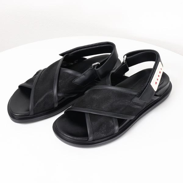 MARNI マルニ Fussbett Shoe サンダル レザー 靴 ロゴ レディース FBMS016401 P6392商品説明レザー×ナイロンのクリスクロスサンダル。ロゴのアップリケがアクセントになっているストラップはベルクロで調整可能で...