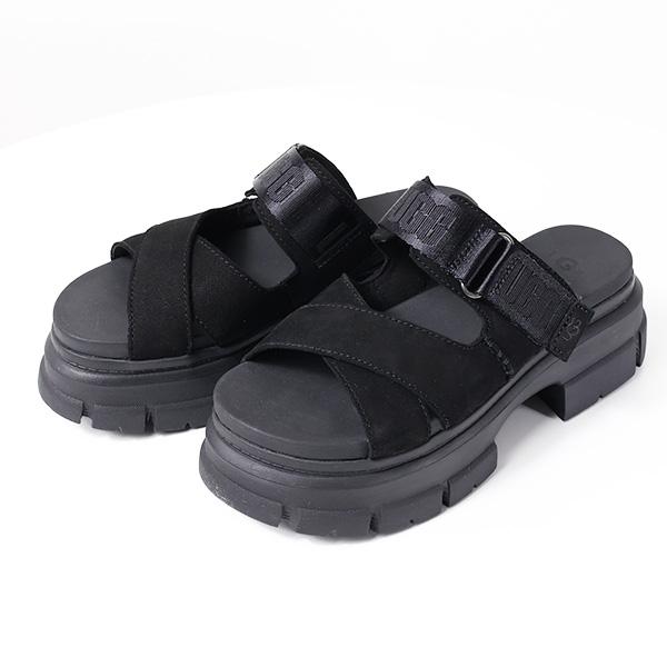 商品名Ashton Slide サンダル スライドサンダル 靴 オープントゥ 厚底 レザー ジャガードロゴ レディース ［1136765］色・柄Black ：ブラックサイズ 6 7 8日本参考サイズ 約23.0cm 約24.0cm 約25....