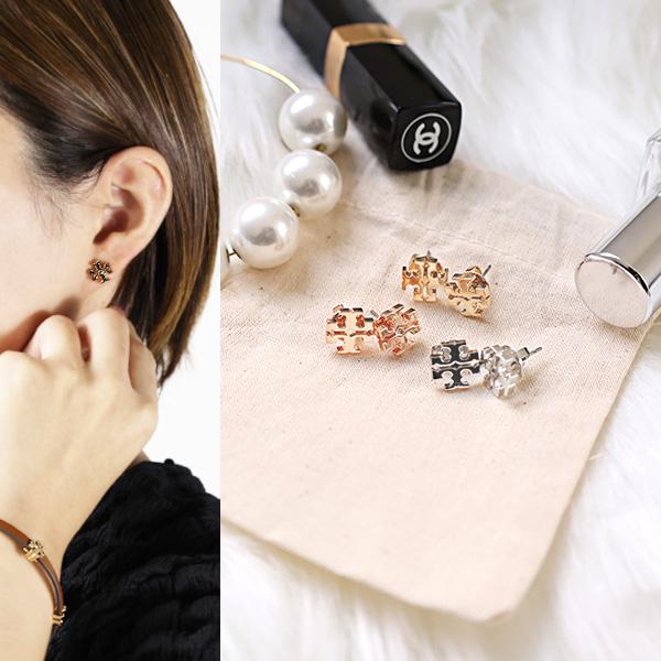 商品名KIRA STUD EARRING キラ スタッドピアス アクセサリー 両耳用 真鍮 ロゴ シンプル エレガント レディース ［17843］色・柄Silver / 220 ：シルバーRose Gold / 652 ：ピンクゴールドGo...