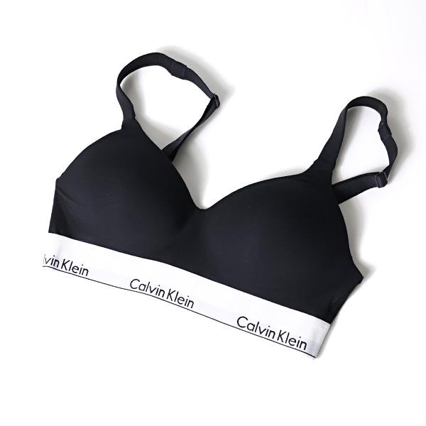 【 Calvin Klein カルバンクライン ブラジャー Icon Cotton Modal Lift Bralette QF7900 】アンダーバンドに配色ラインとCalvin Kleinのリピートロゴをあしらったノンワイヤーブラレット...