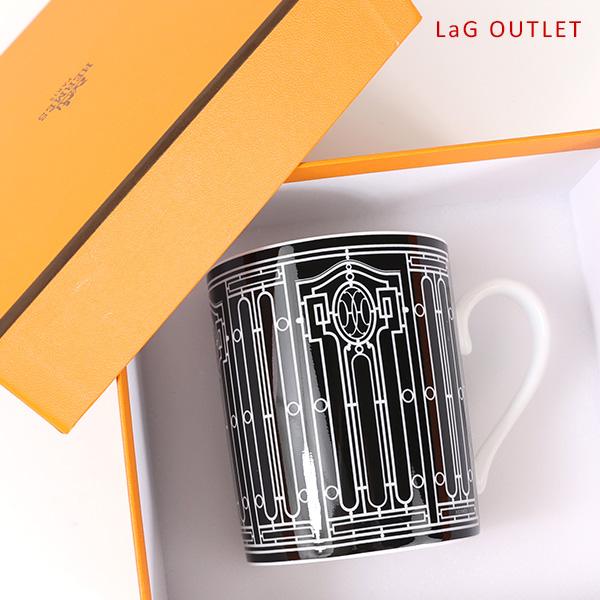 【LaGアウトレット】HERMES エルメス マグカップ 300ml H DECO MUG Hデコ 037131P パリのエルメスブティックを彩るアール・デコの鉄細工にインスパイアされた「Hデコ」コレクションのマグカップ。Hの文字が2つ重な...