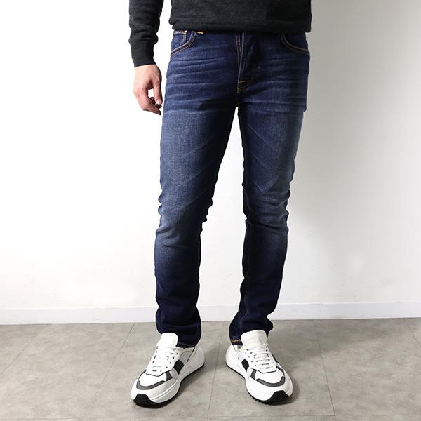 Nudie Jeans ヌーディージーンズ デニムパンツ Grim Tim Denim Jeans グリムティム 113039 メンズ スリムストレート ストレッチ 5ポケット ウォッシュ加工 ジーンズ