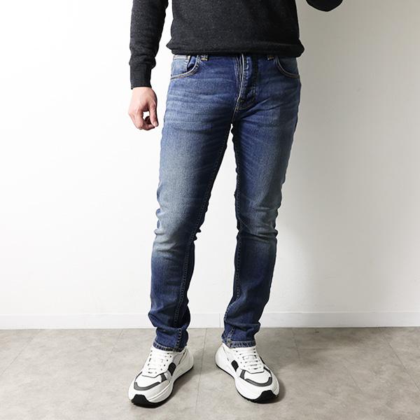 Nudie Jeans ヌーディージーンズ デニムパンツ Grim Tim Denim Jeans グリムティム 113457 メンズ スリムストレート ストレッチ 5ポケット ウォッシュ加工 ジーンズ